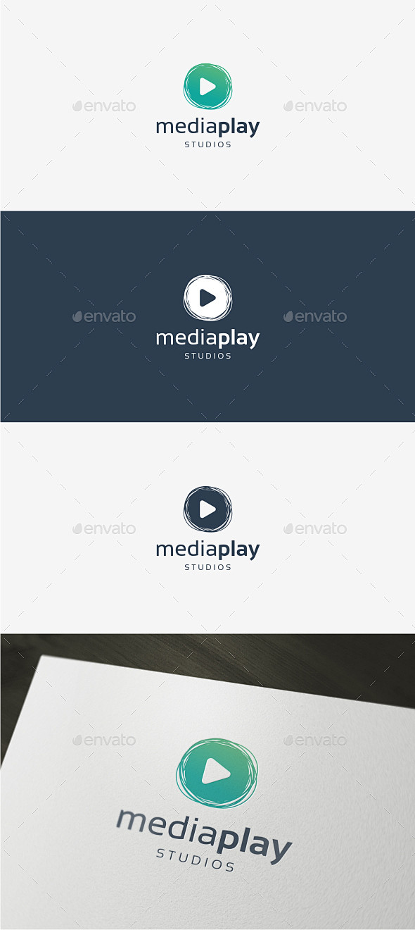 媒体播放-标志模板符号标志模板Media Play - Logo Template - Symbols Logo Templatesartis ...