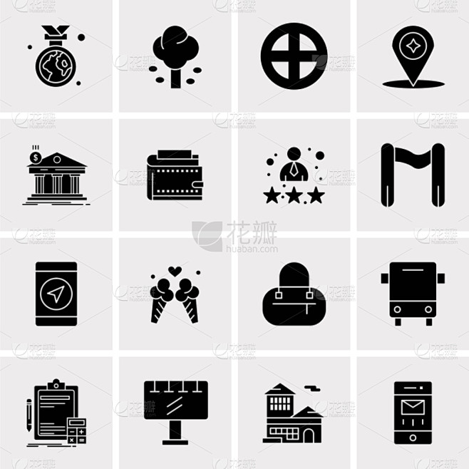 set 16 universal icons business