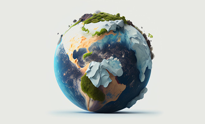 3d-draw-planet-globe-white-background