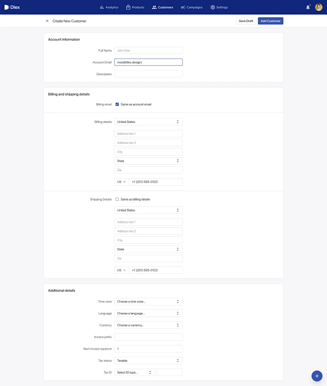 Create New Customer-花瓣网