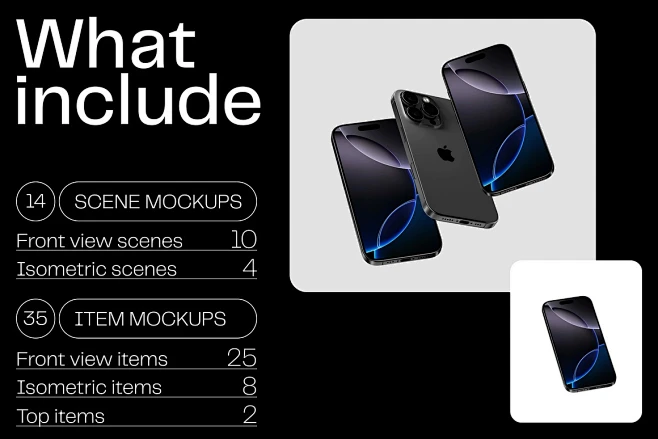 iPhone 16 pro mockups (49 PSD) 49款iPhone 16手机广告海报ui设计作品展示效果图ps样机素材合集 ...