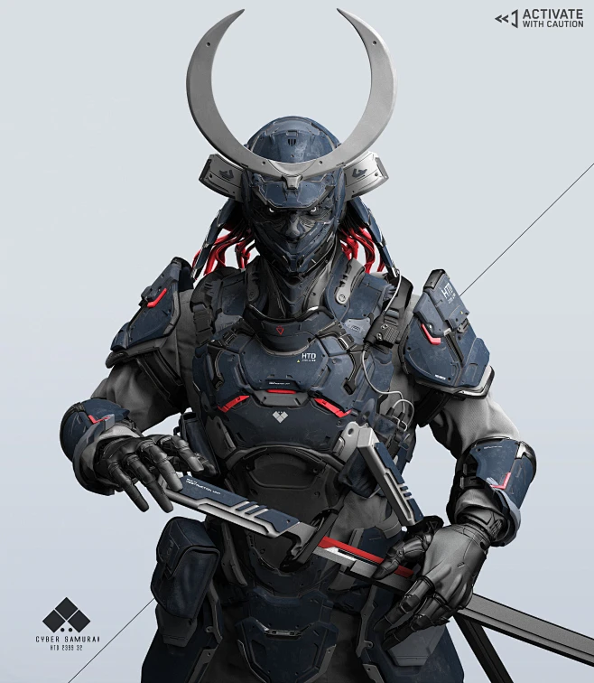 ArtStation - CYBER SAMURAI-花瓣网