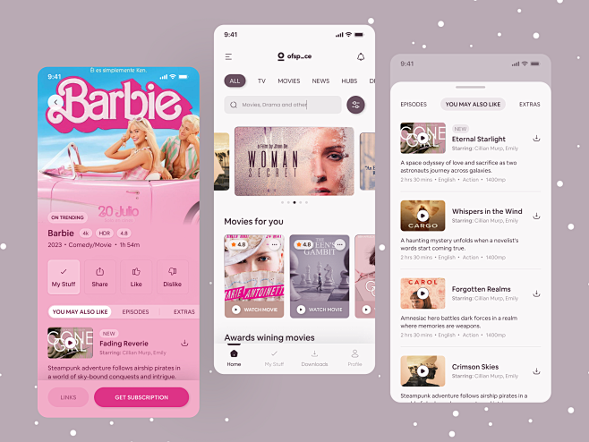 Entertainment App UI by Ofspace UXUI on Dribbble