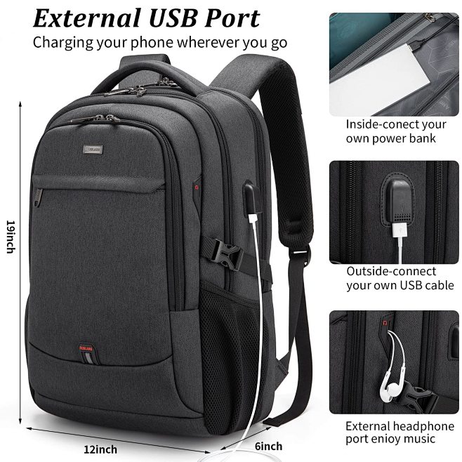 Amazon.com: DUSLANG 17 Inch Laptop Backpack for Travel Water Resistant ...