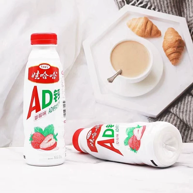 娃哈哈AD钙奶酸奶大瓶装80年90怀旧零食饮料学生早餐奶450ml*6瓶-tmall.com天猫-花瓣网
