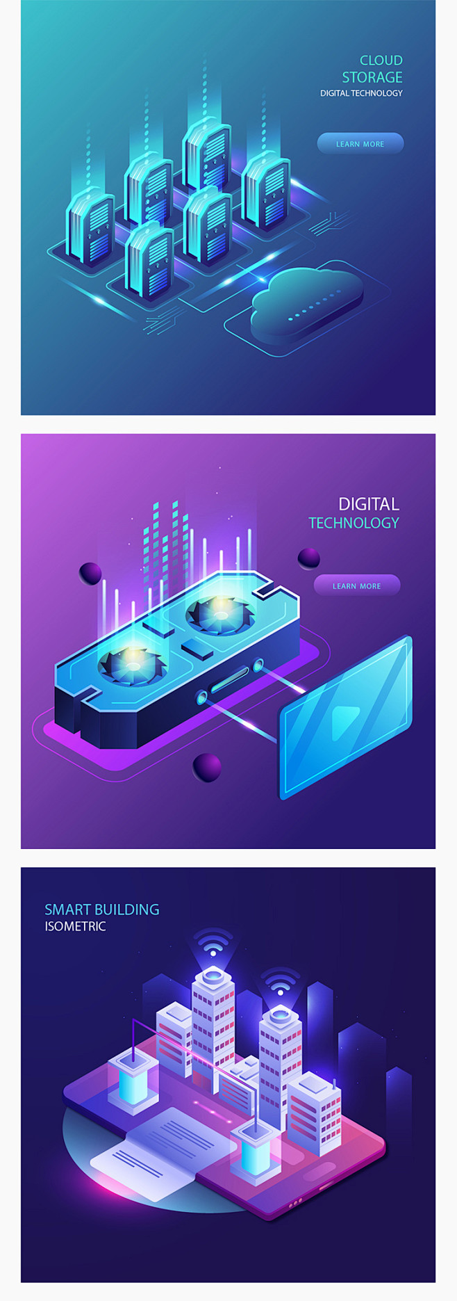 2.5D科技感区块链云服务器网络比特币账单数据库插画AI矢量素材-淘宝网