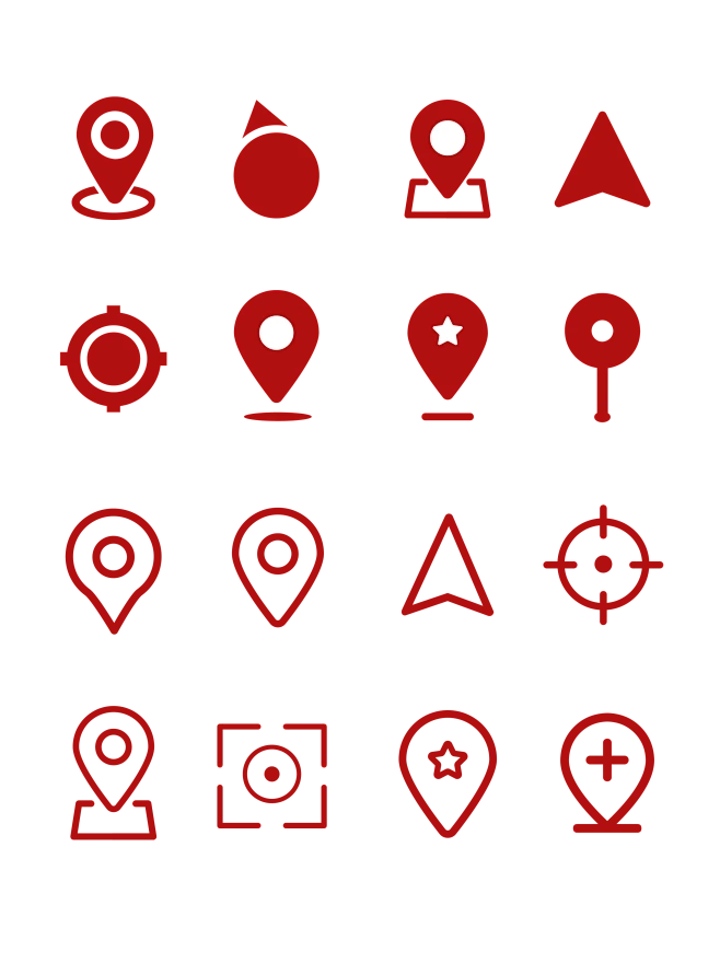 位置定位地址地点红色矢量图标元素icon-花瓣网