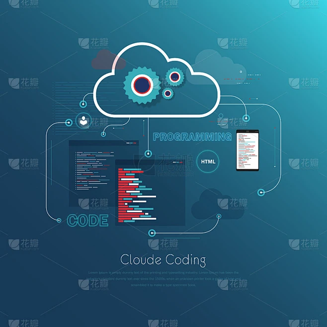 Web cloud technology. Protection concept. System p素材-花瓣网