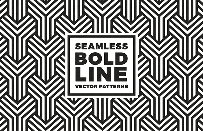 Seamless Bold Line Vector Patterns Preview 1-花瓣网