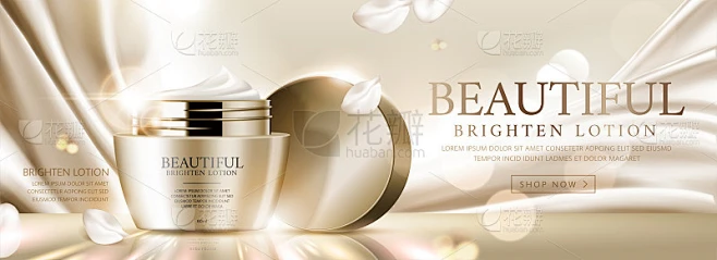 Elegant face cream banner ads素材-花瓣网