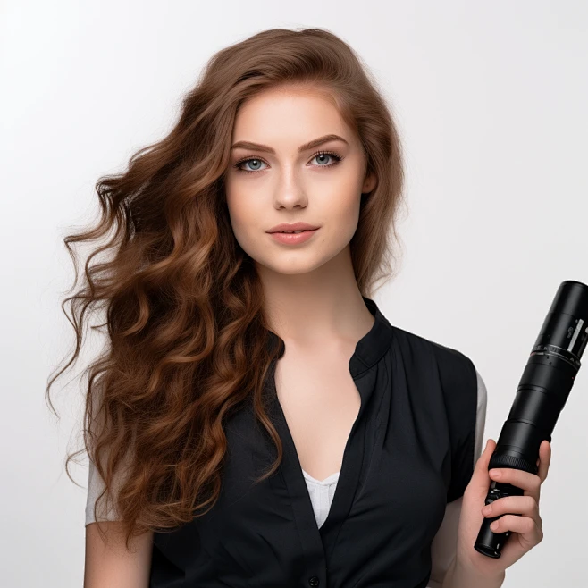 OZ2023_Young_woman_with_luxurious_hair_looking_towards_the_came ...