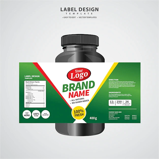 Vector bottle label-花瓣网