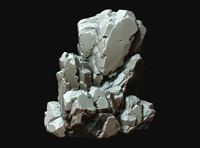 Semi-realistic rock-花瓣网