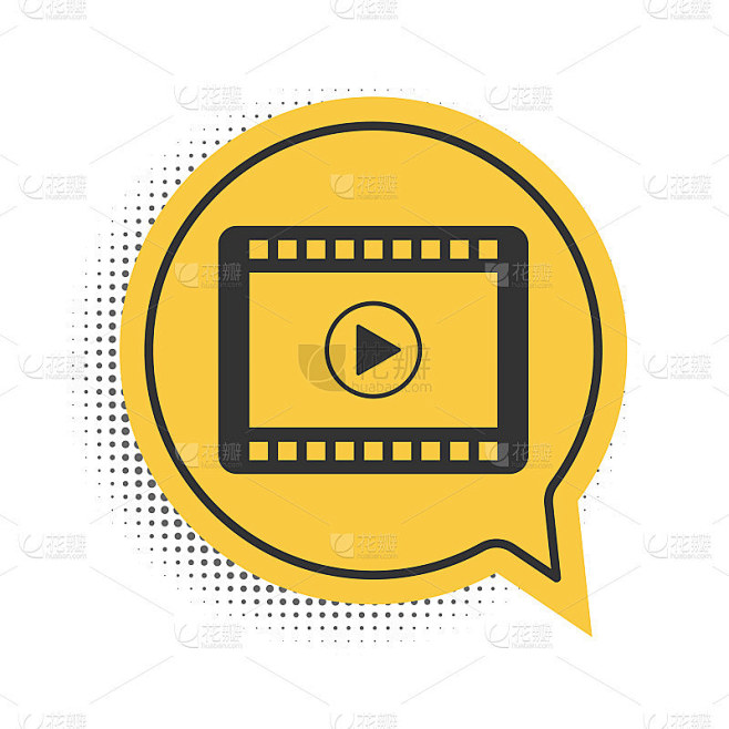 Black Play Video icon isolated on white background