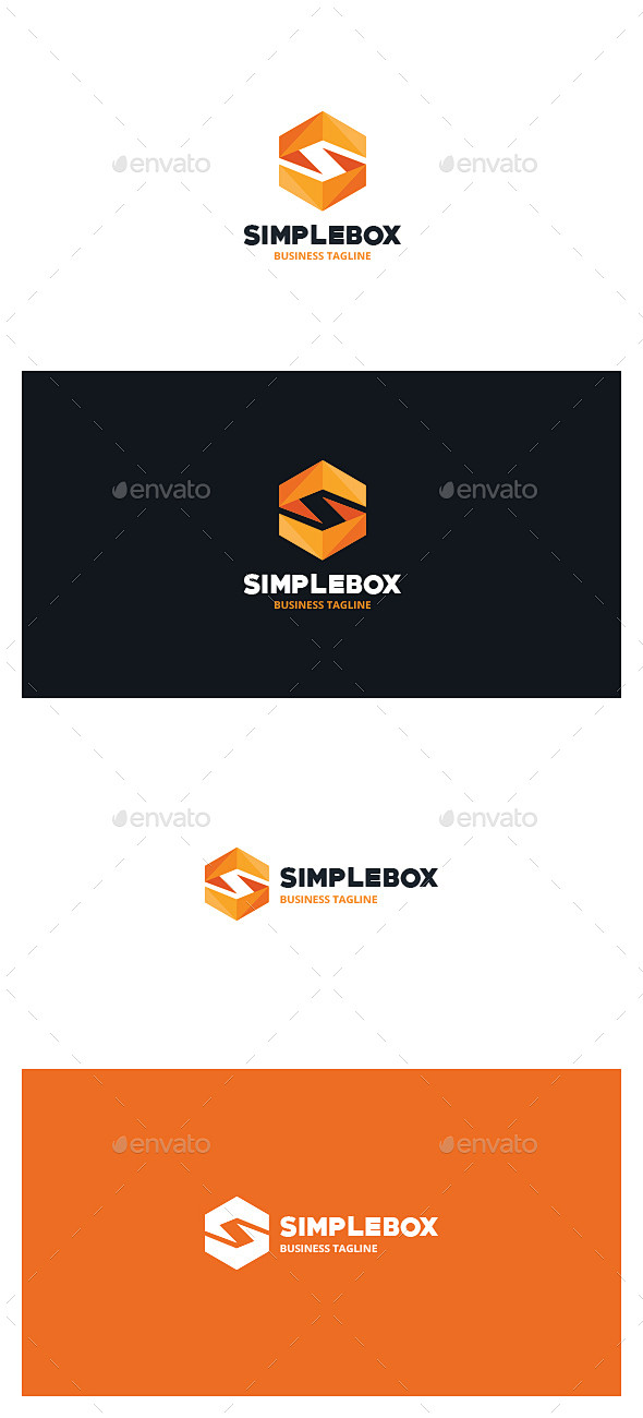 简单的盒子标志——符号标志模板Simple Box Logo - Symbols Logo Templates应用,箭头,盒子,立方体,交付 ...