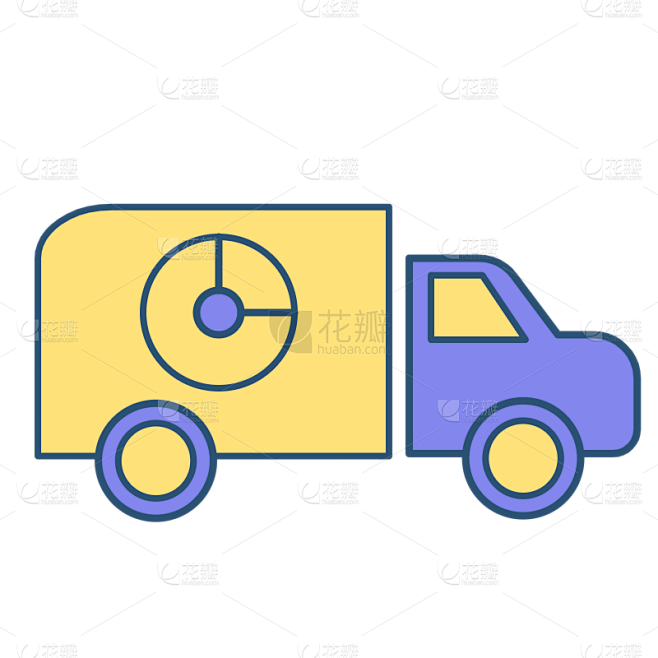 icon-快递图标面性贴纸-运输车