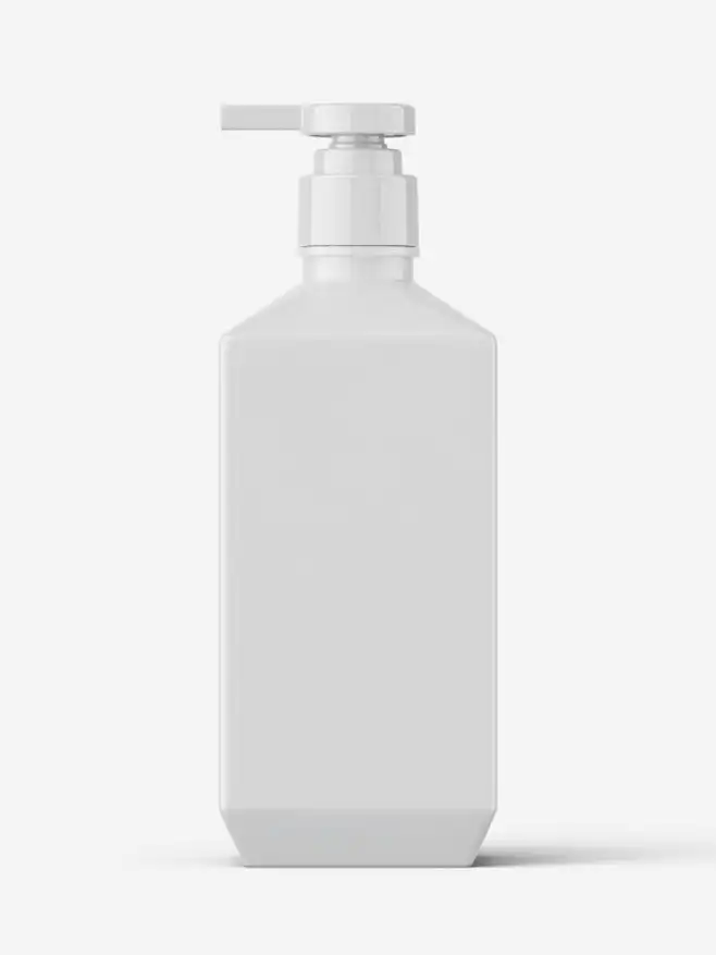 Rectangle bottle with pump mockup-花瓣网