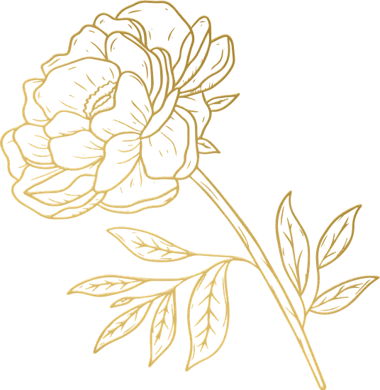 Metallic Monoline Gold Peony-花瓣网