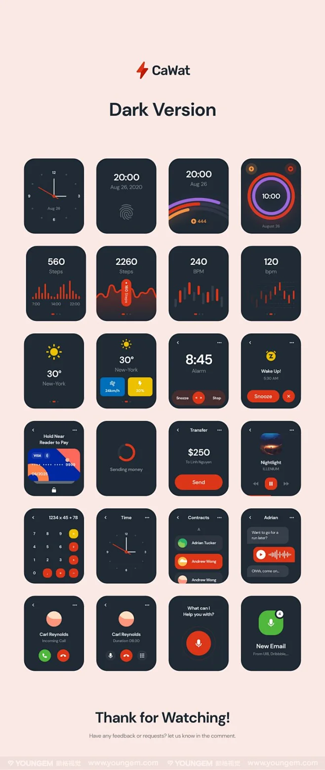 48张Apple Watch苹果智能手表ui界面设计下载_颜格视觉-花瓣网