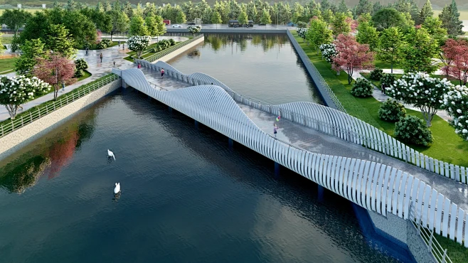 景观人行桥造型及亮化方案设计