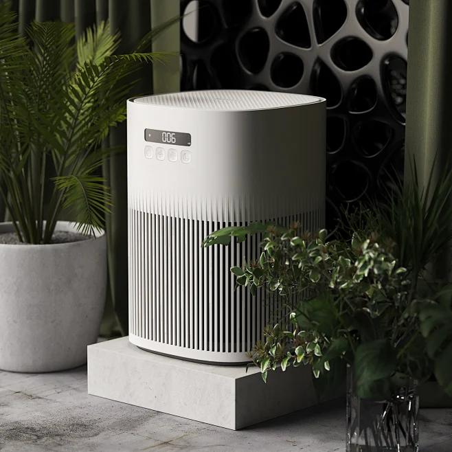 air purifier detail keyshot leaves Nature parametric pattern product ...