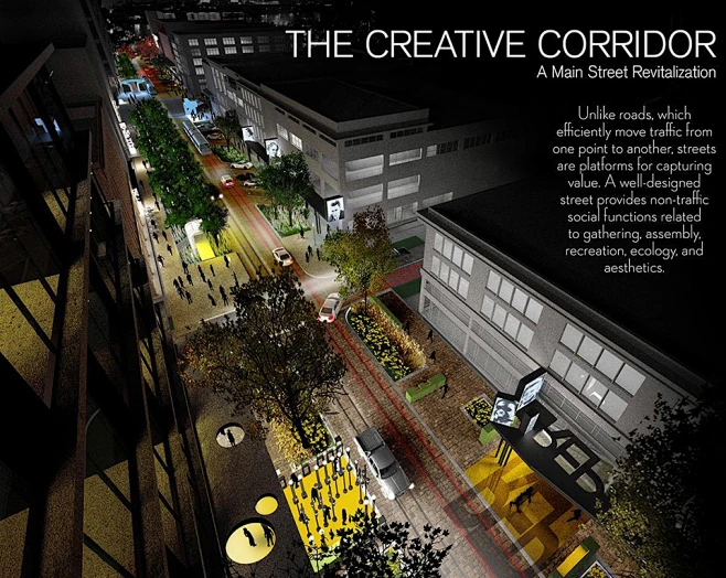 2014 ASLA 规划类荣誉奖 : The Creative Corridor: A Main Street Revitalization ...