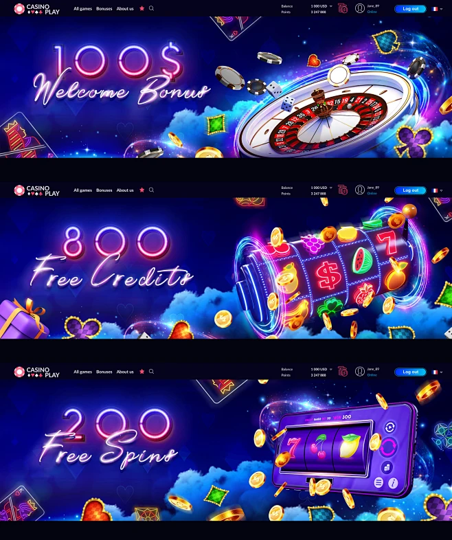Casino banners concept on Behance-花瓣网