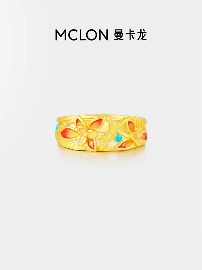 Mclon/曼卡龙秋意鸢尾黄金戒足金古法气质优雅时尚百搭计价华彩金-tmall.com天猫-花瓣网