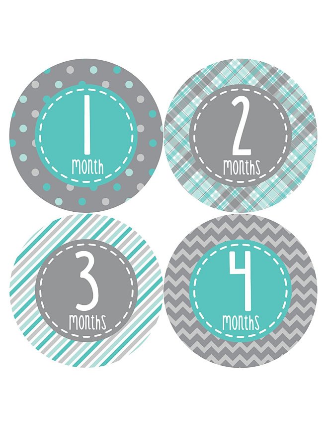 Amazon.com : Months in Motion 361 Monthly Baby Stickers Baby Boy ...