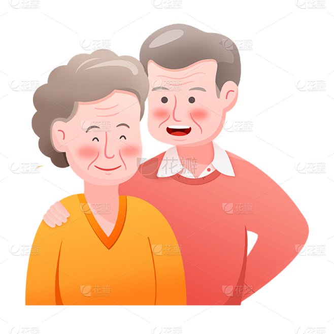 卡通感老年人人物元素