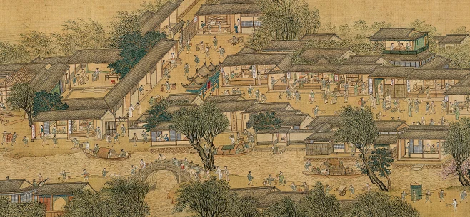 明代仇英清明上河图分段-花瓣网