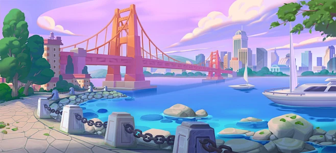 Game scene background illustration图片_总汇 - 游戏 - 场景图片素材-花瓣网
