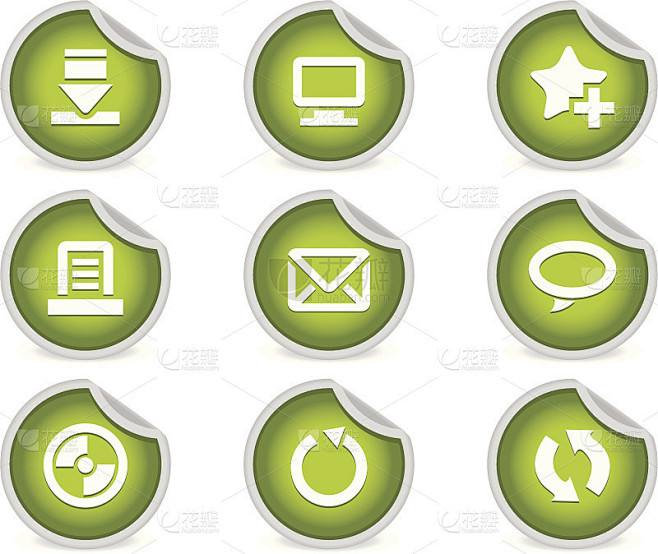 Sticky Icons - Websites & Blogs #2 | Green