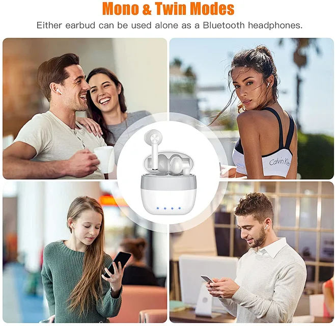 True Wireless Bluetooth 5.1 Earbuds in-Ears Smart Touch Control ...