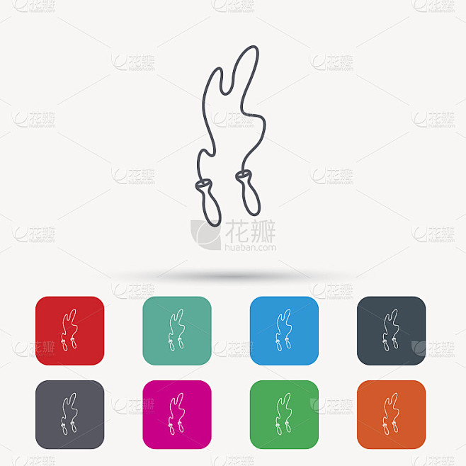 跳绳图标。跳跃运动工具标志。