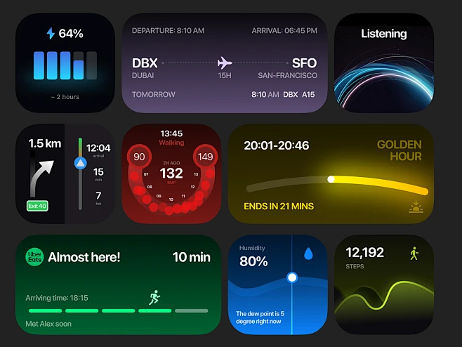 Pack of widgets for iOS design graph illustration ios ui vector widgets-花瓣网
