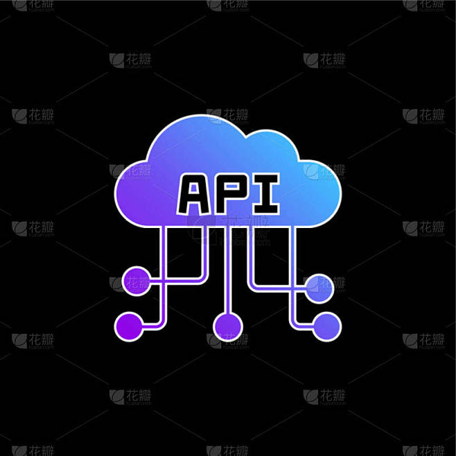 Api蓝色渐变矢量图标