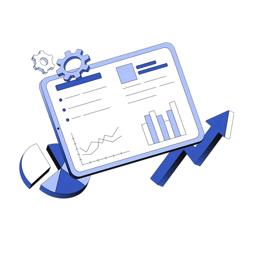 Business analytics on tablet screen animated illustration in GIF ...