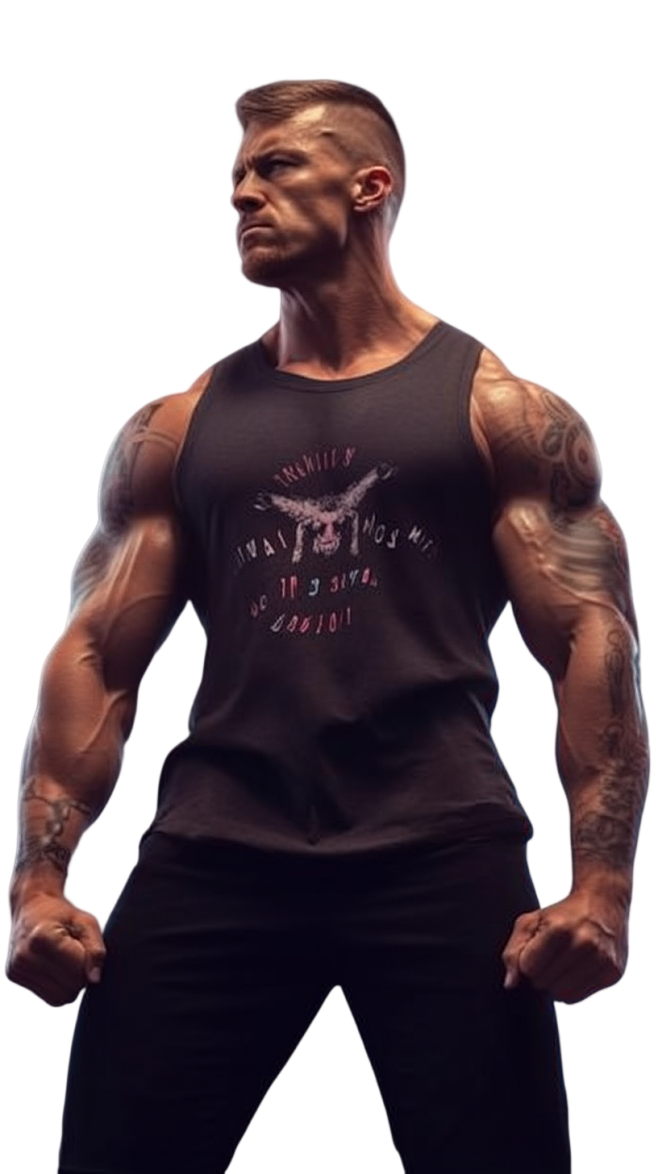 Newreading_Full_body_shot_of_a_muscular_man_turning_his_head_to ...