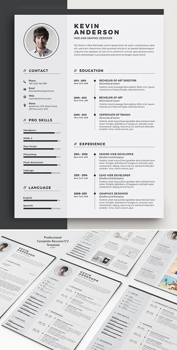 5 Page Resume / CV. resume template for word, resume idea, pretty ...