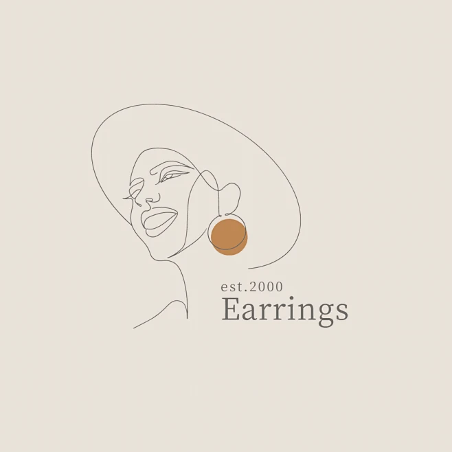 Minimalist Style Jewelry Accessories Earring Shop Logo Image素材-花瓣网