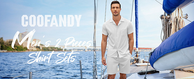 men's 2 piece short set