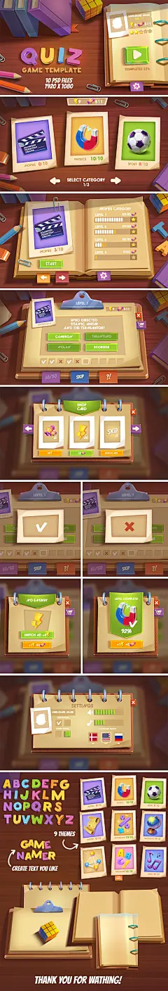 Children Game game Game Art Game Icons game interface GUI HUD ios Quiz ...