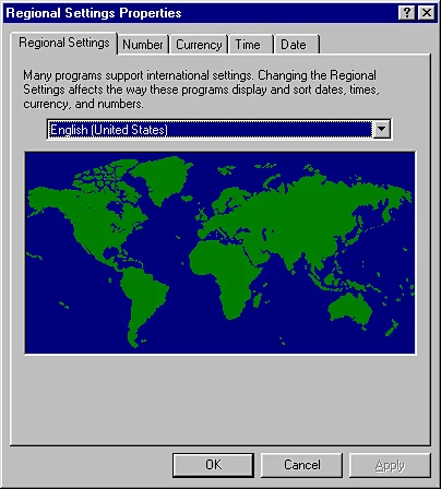 International in Windows 95 (Regional Settings Properties)-花瓣网