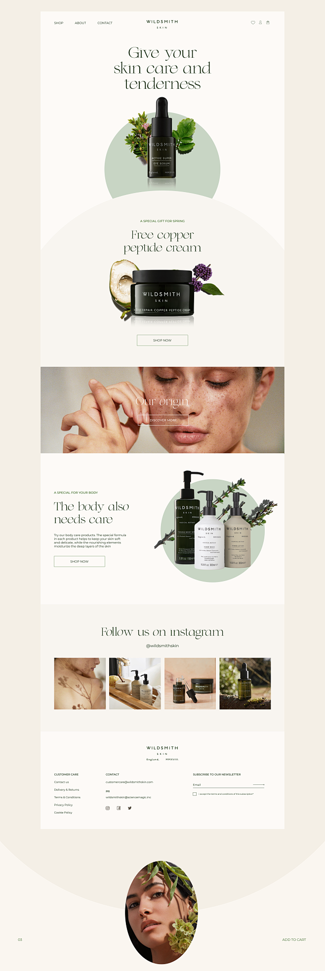 Wildsmith skin nature cosmetics web design concept : The brand ...