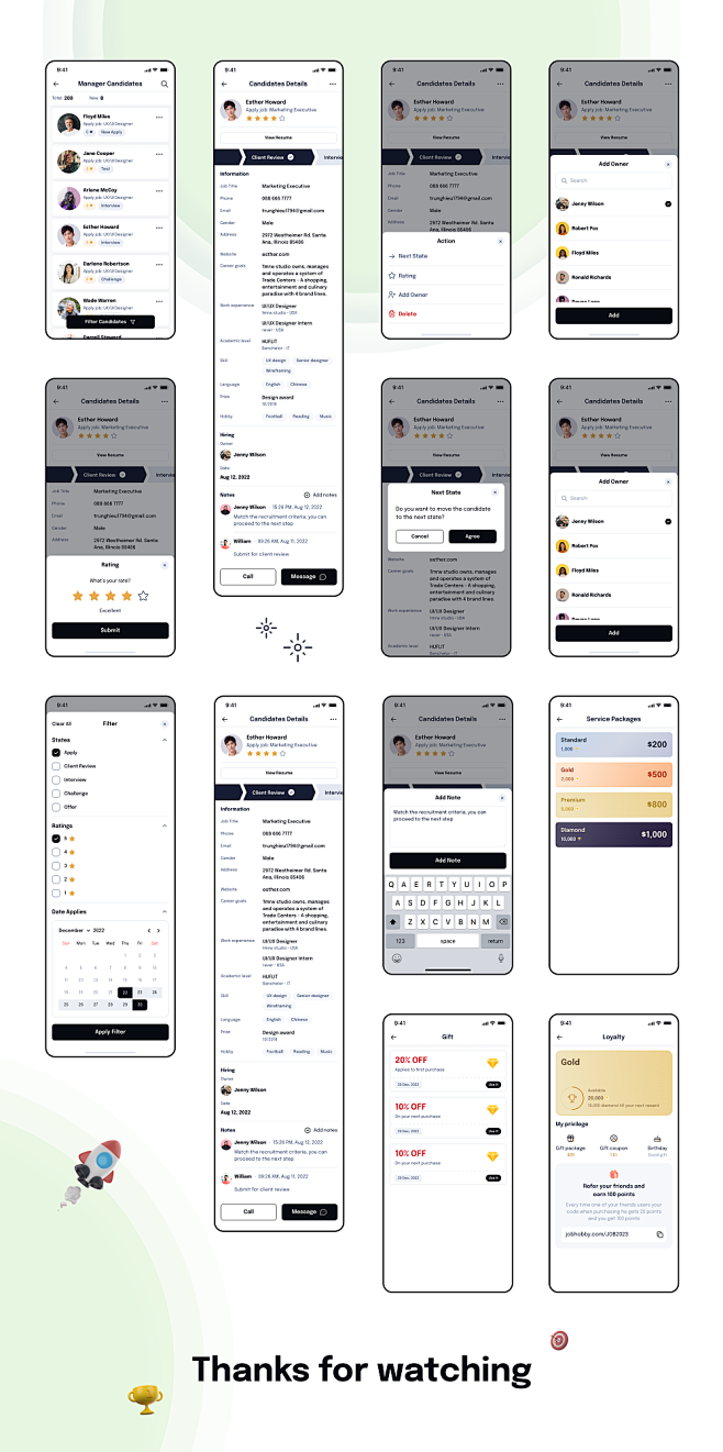 Jobby - Job Finder App UI Kit 150屏国外在线求职找工作应聘招聘app用户界面设计ui套件模板 - UIGUI