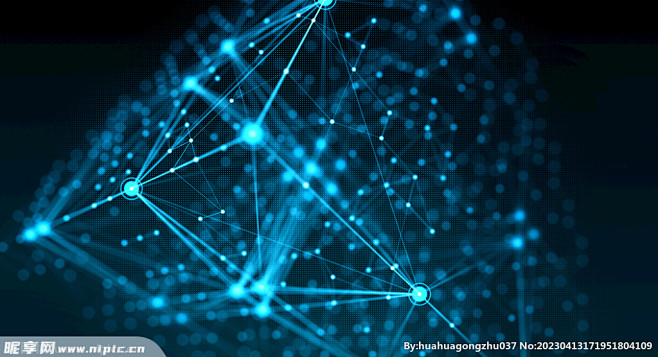 蓝色AI科技线条背景