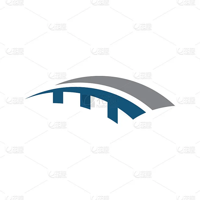 桥梁建筑标志设计模板矢量图标素材-花瓣网