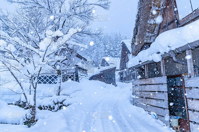 白川走下了大雪素材-花瓣网