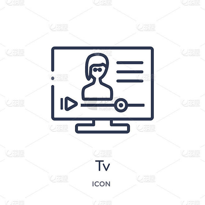 Linear tv icon from Blogger and influencer outline